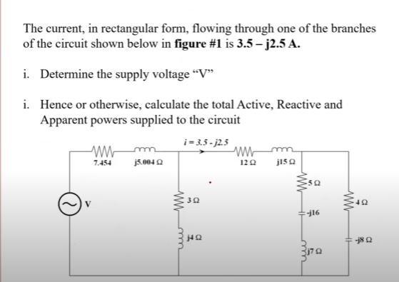 Solved The current, in rectangular form, flowing through one | Chegg.com