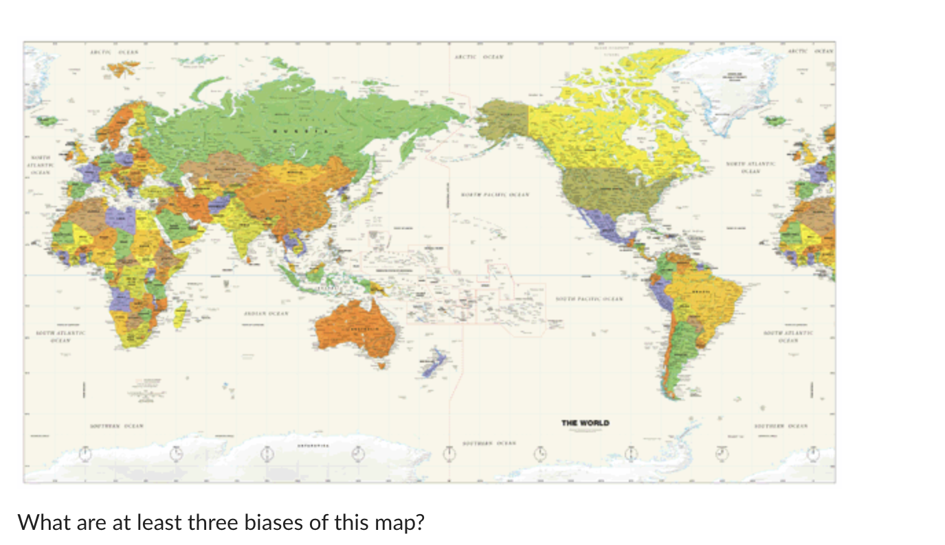What are at least three biases of this map? | Chegg.com