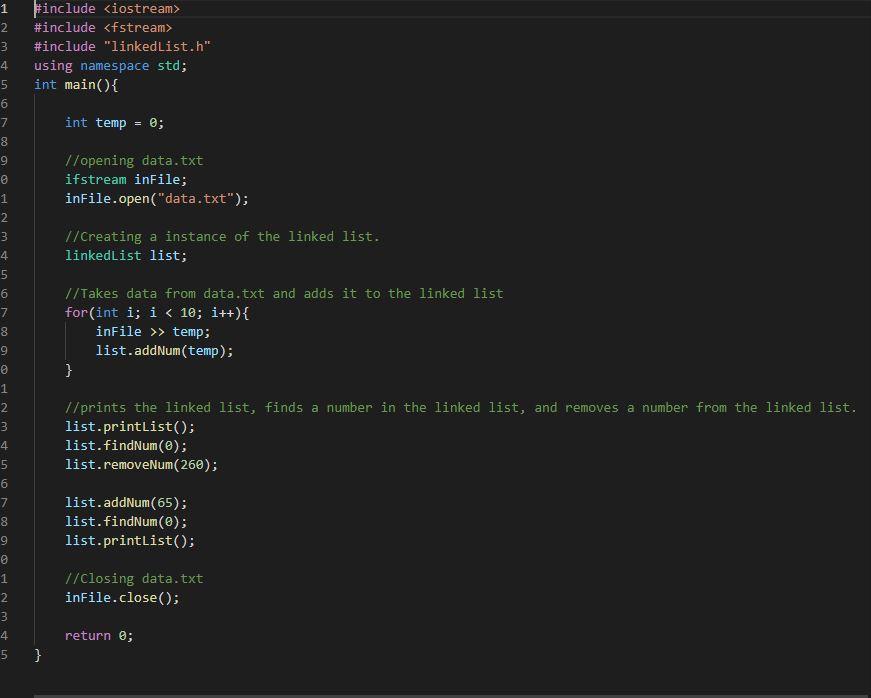 Solved Need Help with Test File Use the data.txt file for | Chegg.com