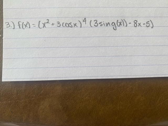 Solved SOLVE DERIVATIVES USING CHAIN RULE, QUOTIENT RULE, | Chegg.com