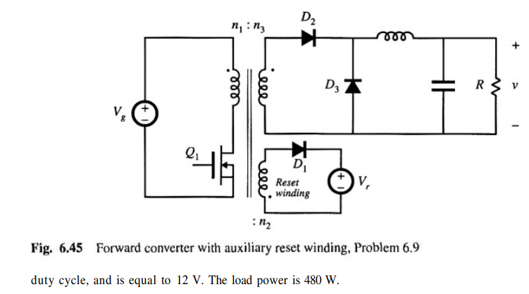 6.9 Optimal reset of the forward converter | Chegg.com