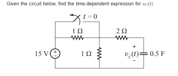 Solved Given the circuit below, find the time-dependent | Chegg.com
