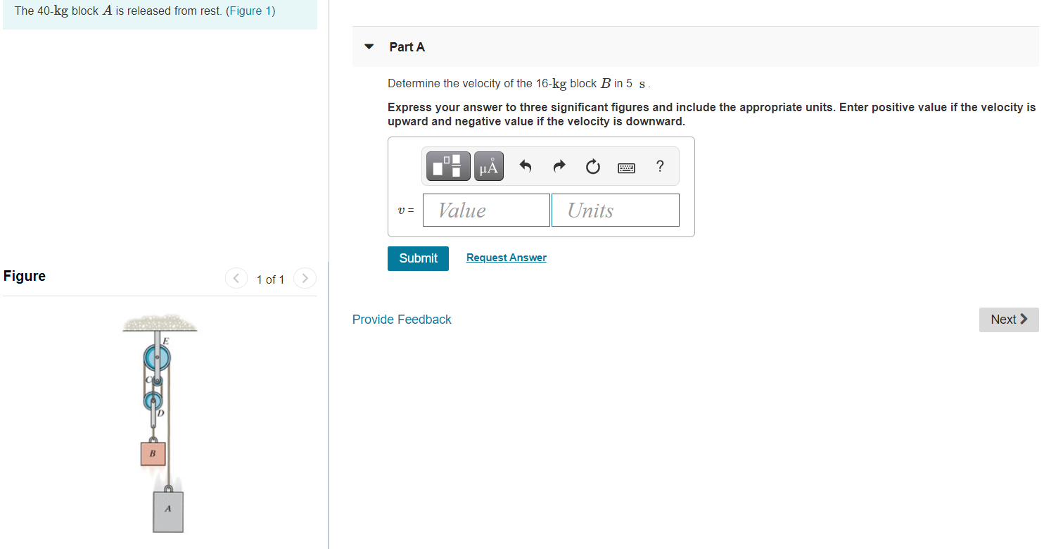 Solved The 40-kg block A is released from rest. (Figure 1) | Chegg.com