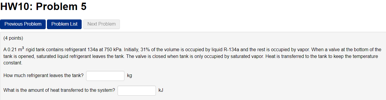 Solved HW10: Problem 5 Previous Problem Problem List Next | Chegg.com