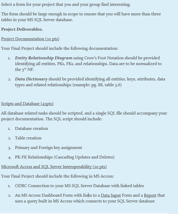 Solved I need help on project documentation question 1 and 2 | Chegg.com
