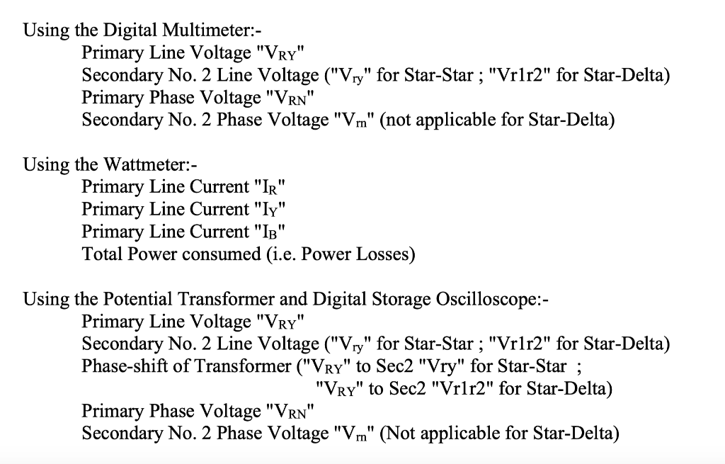Using the Digital Multimeter:- Primary Line Voltage | Chegg.com