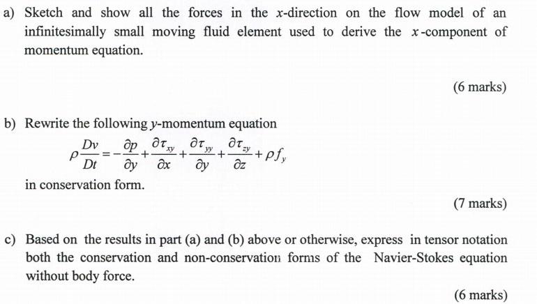a) The non-conservation form of energy equation | Chegg.com