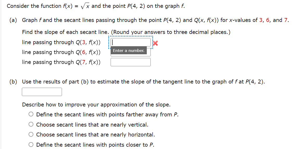 Solved consider the function f(x)=x and the point P(4,2) on | Chegg.com