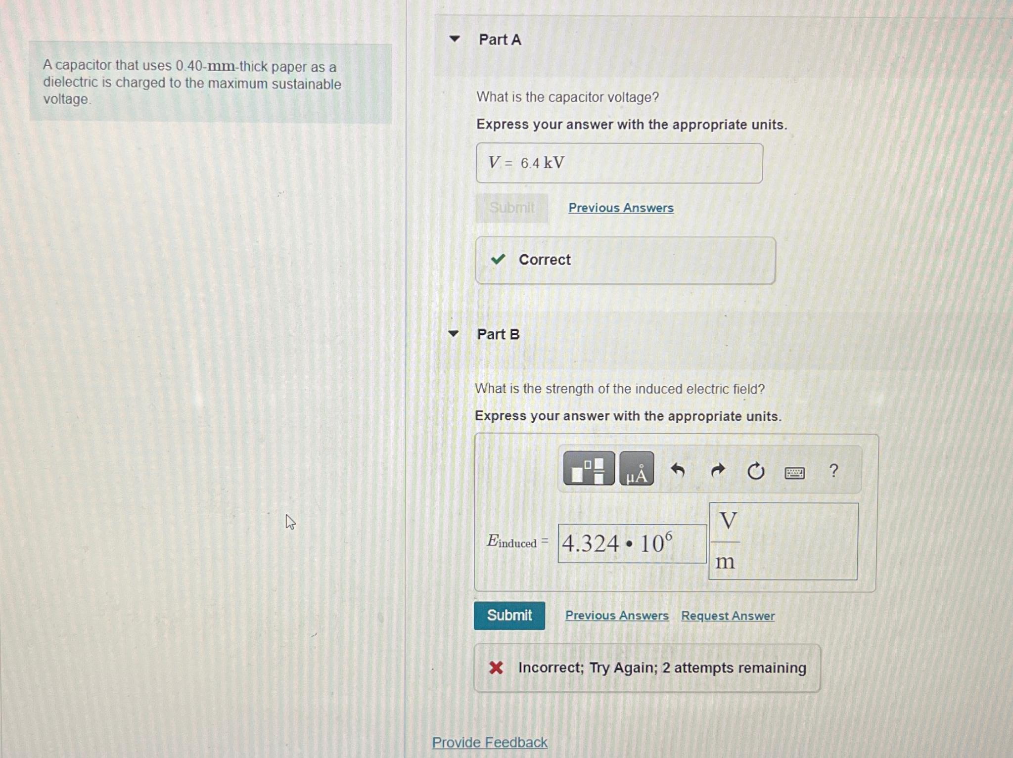 Solved See Attached image. 16*10^6 ﻿V/m is also not the | Chegg.com