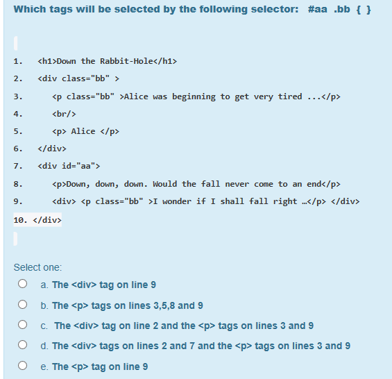 Solved Write Css Style Rule Including Selector Style Decl