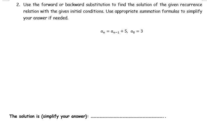 Solved 2 Use The Forward Or Backward Substitution To Find 1322