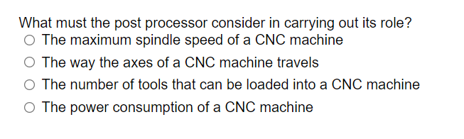 Solved What must the post processor consider in carrying out | Chegg.com