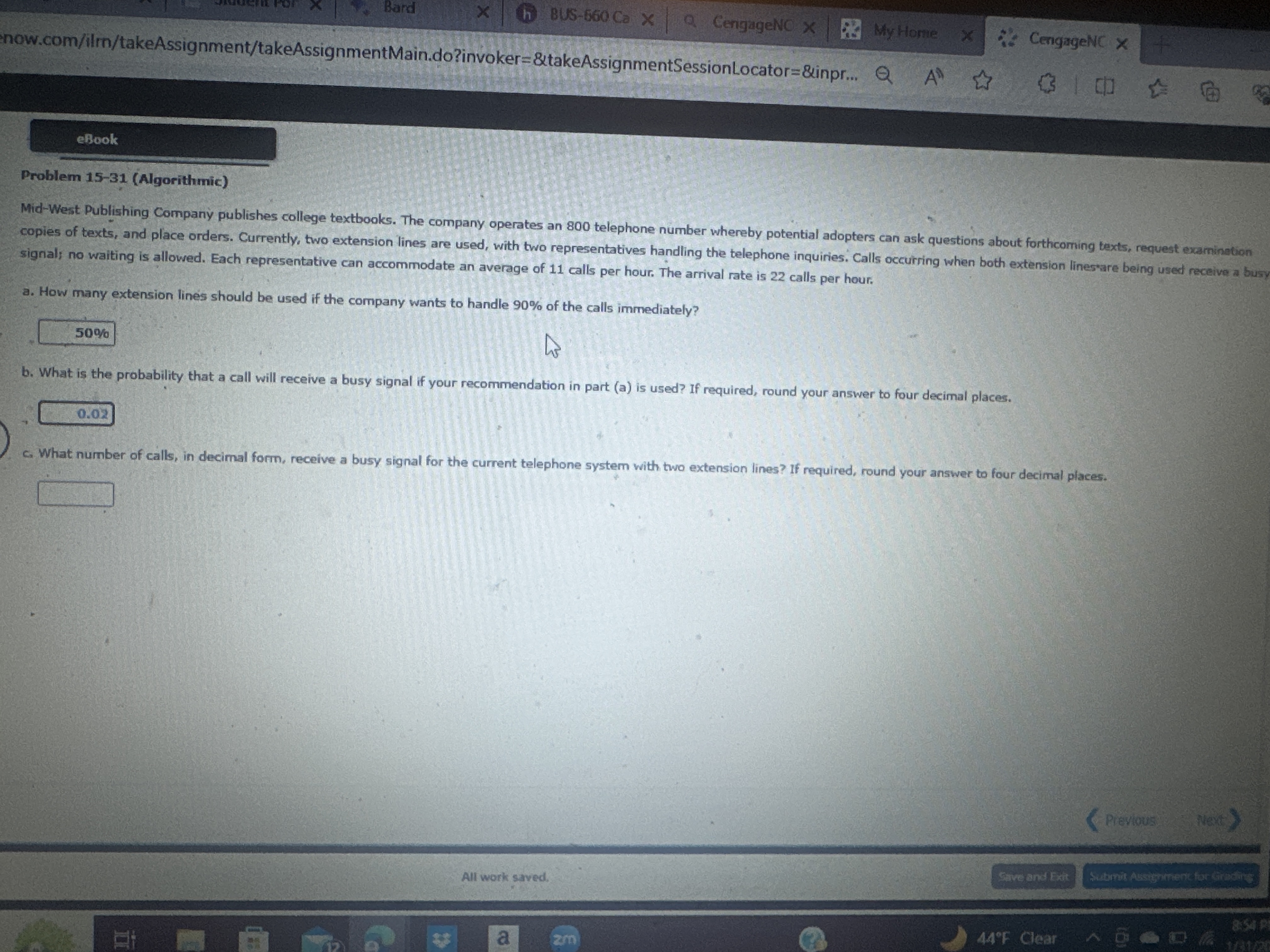 Solved Problem 15-31 (Algorithmic)signal; no waiting is | Chegg.com