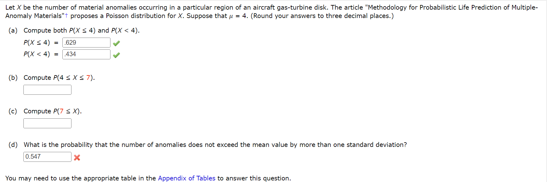 Solved Let X be the number of material anomalies occurring | Chegg.com