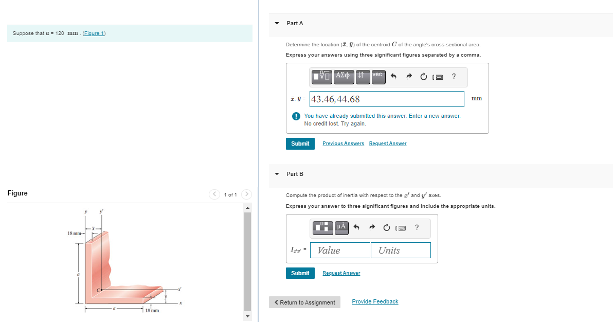 Solved Determine the location (x,yˉ) of the centroid C of | Chegg.com