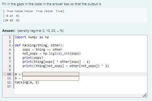 Solved Fill in the gaps in the code in the answer box so | Chegg.com