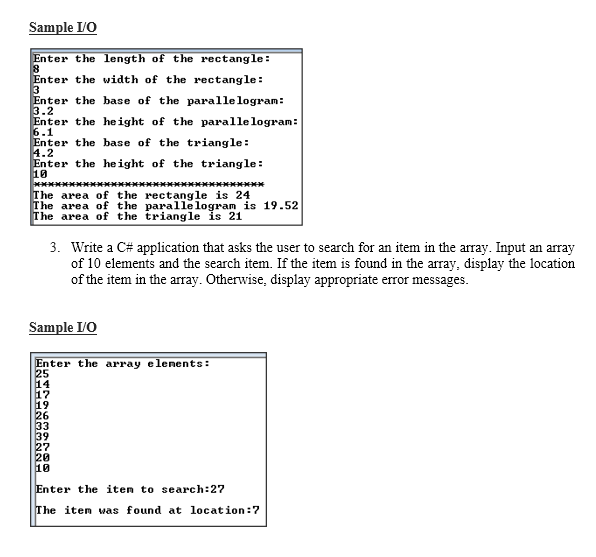 Solved Sample I/O Enter the length of the rectangle: 8 Enter | Chegg.com