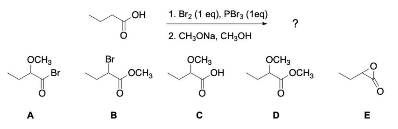 Solved ОН 1. Br2 (1 eq), PBrs (1eg) ? 2. СHОNa, CH3OH Br | Chegg.com
