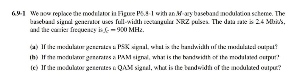 Solved 9-1 We now replace the modulator in Figure P6.8-1 | Chegg.com