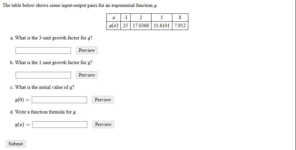 Solved The table below shows some input-output pairs for an | Chegg.com
