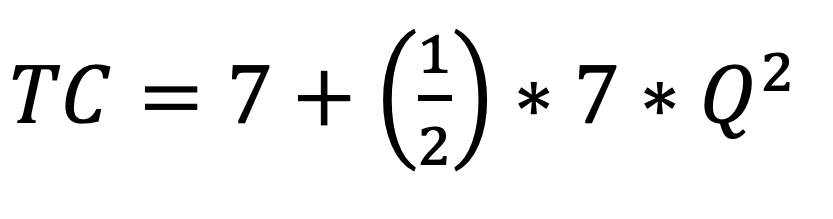 Solved TC = 7+ (²) * 7 * Q² 2 | Chegg.com