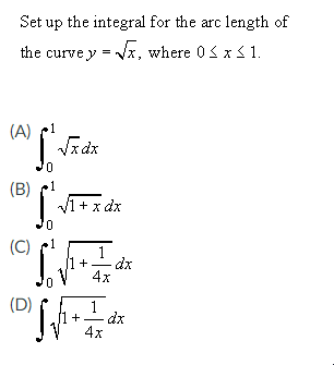 Solved Set up integral to find arc length | Chegg.com