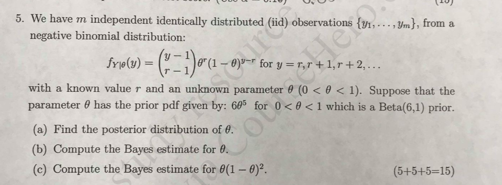 Solved (OT) 5. We have m independent identically distributed | Chegg.com