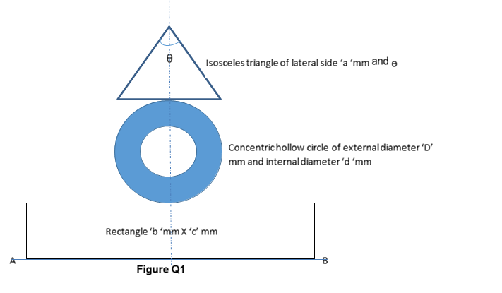 Solved determine Centroid with respect to the bottom line | Chegg.com