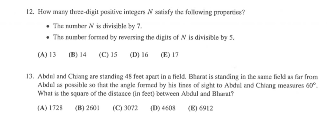 Solved 12. How many three-digit positive integers N satisfy | Chegg.com
