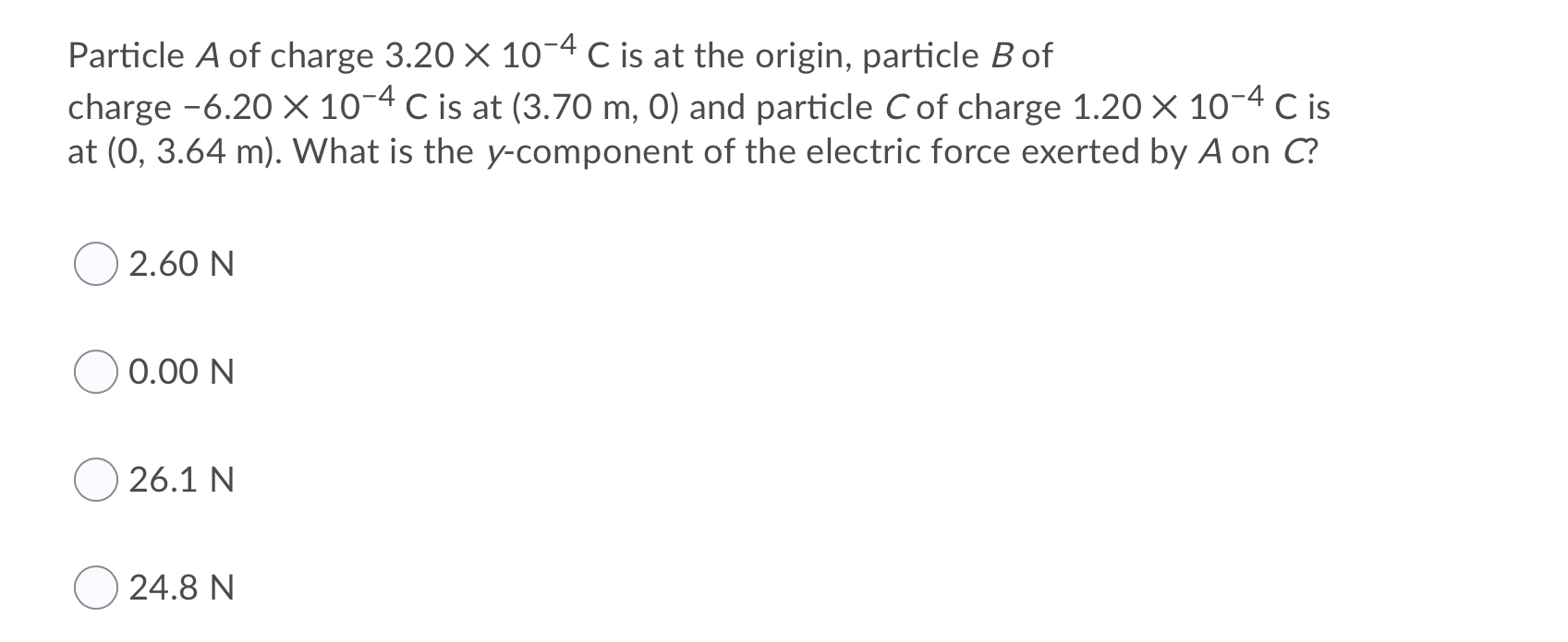 Solved Particle A of charge 3.20 x 10-4 C is at the origin, | Chegg.com