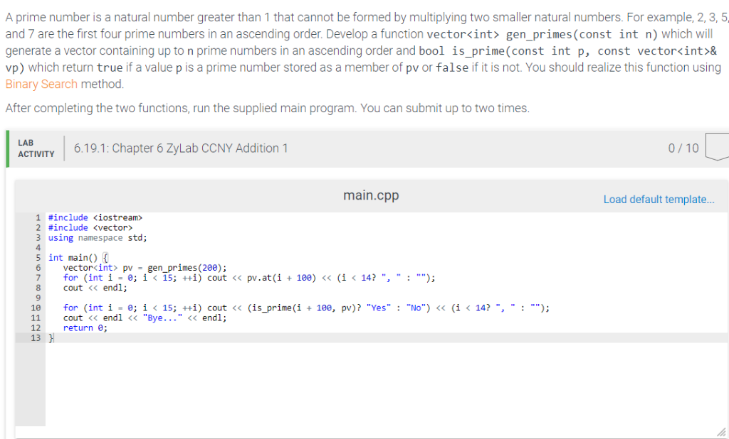 Solved c++ default template: #include #include | Chegg.com