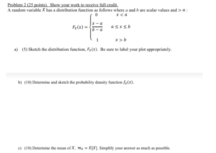 Solved Problem 2 (25 points). Show your work to receive full | Chegg.com