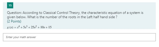 Solved 15 Question: According to Classical Control Theory, | Chegg.com