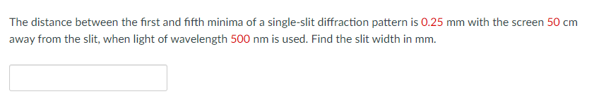 Solved The distance between the first and fifth minima of a | Chegg.com