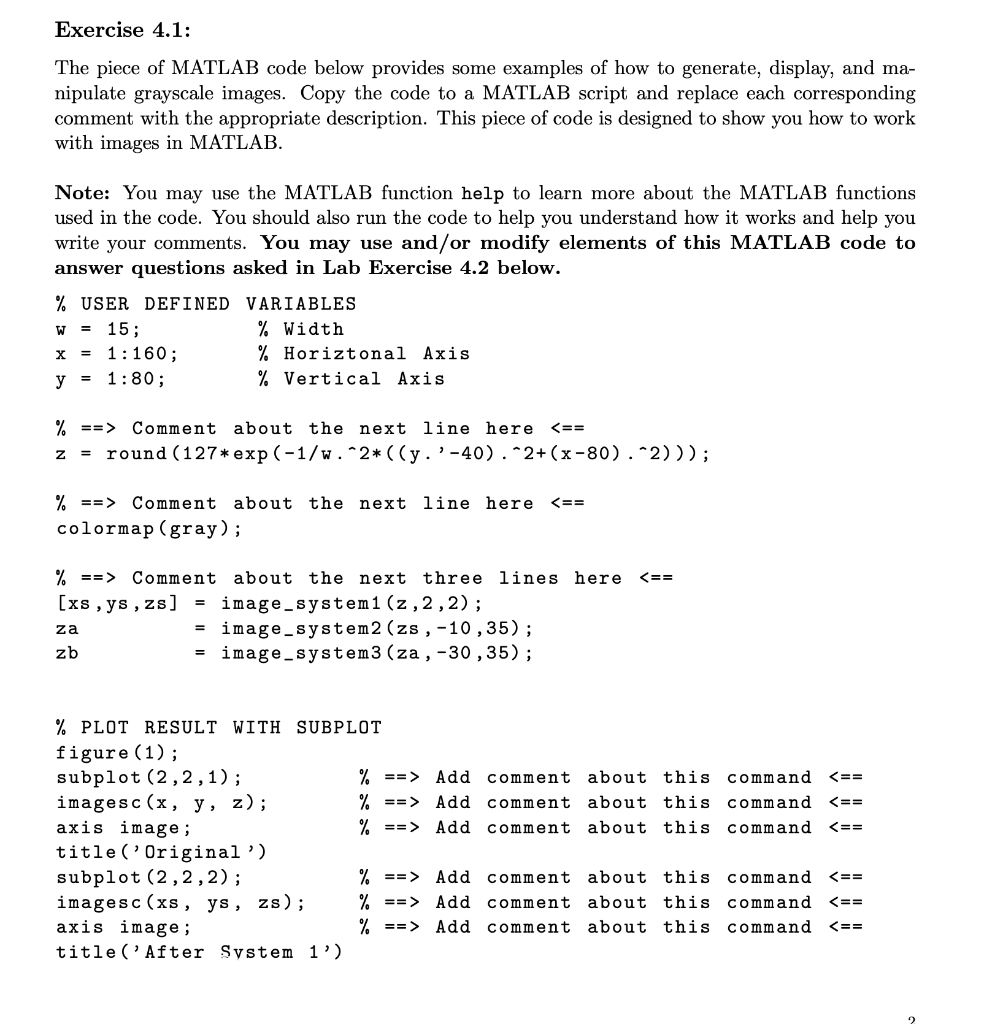 Images in MATLAB For our purpose here, we will divide | Chegg.com