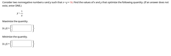 Solved Consider two nonnegative numbers x and y such that x | Chegg.com