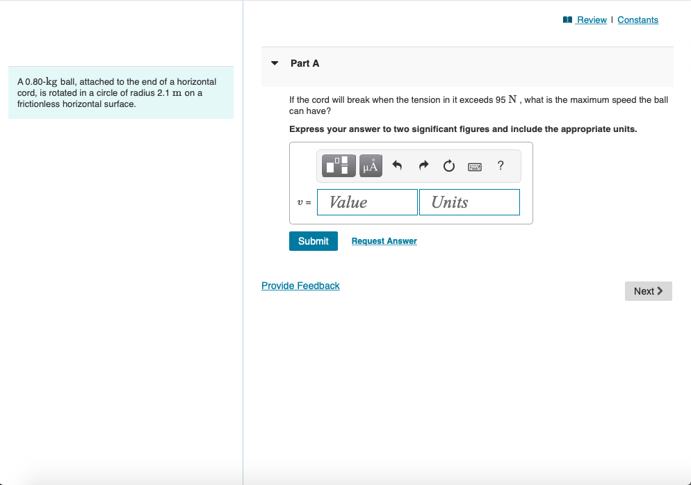Solved A 0.80-kg ball, attached to the end of a horizontal | Chegg.com
