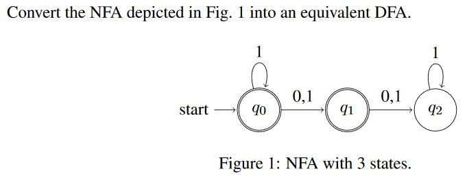 Solved Convert the NFA depicted in Fig. 1 into an equivalent | Chegg.com