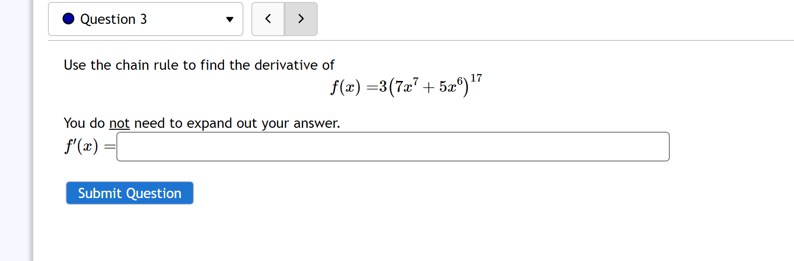Solved Use the chain rule to find the derivative of | Chegg.com
