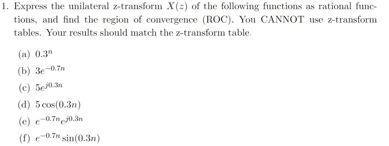 Solved 1. Express the unilateral z-transform X(z) of the | Chegg.com