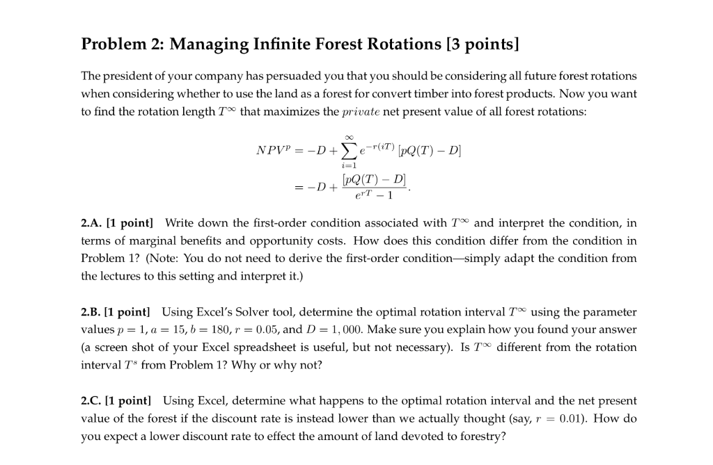 Problem 2: Managing Infinite Forest Rotations [3 | Chegg.com
