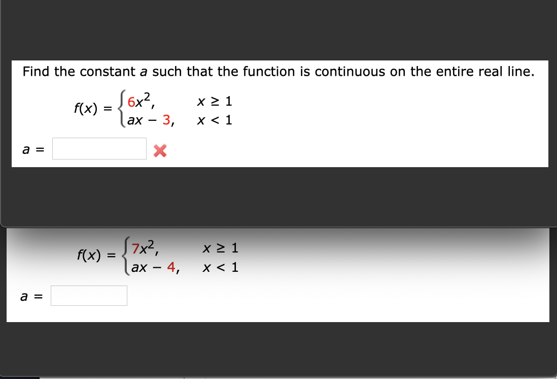 Solved Find the constant a such that the function is | Chegg.com