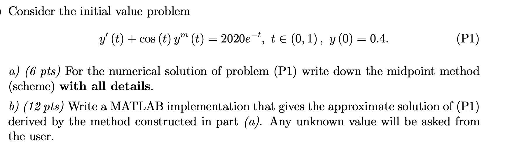 Solved Consider the initial value | Chegg.com