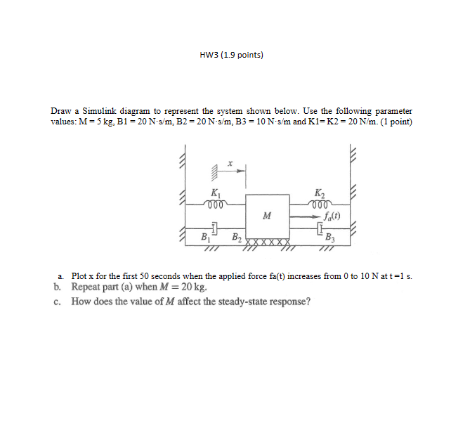 Solved HW3 (1.9 points) Draw a Simulink diagram to represent | Chegg.com