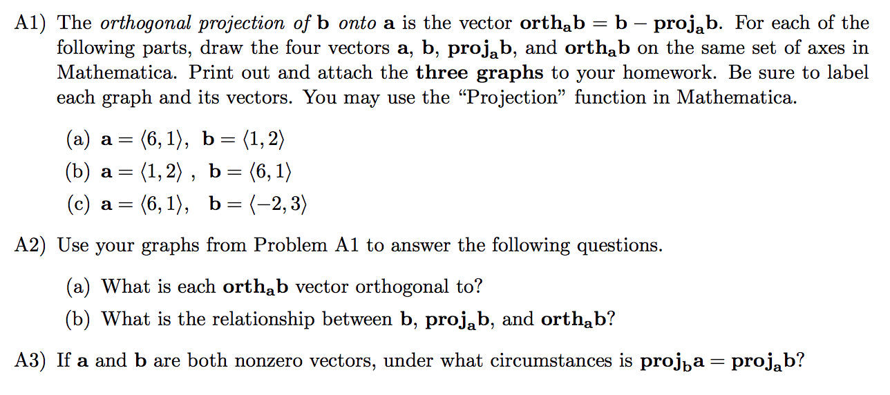 Vector Projection Of B Onto A Formula
