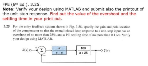 Solved FPE (6th Ed.), 3.25. Note: Verify your design using | Chegg.com