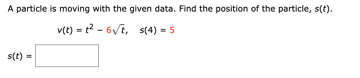 Solved A particle is moving with the given data. Find the | Chegg.com