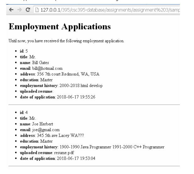 Solved In this assignment, you will create four (4) php | Chegg.com