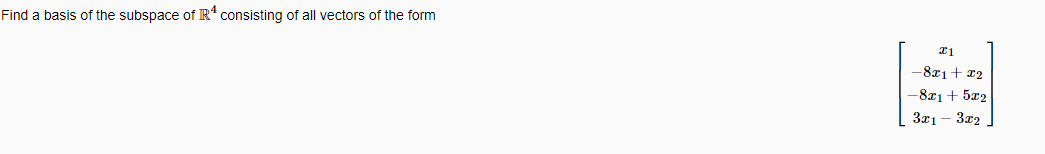 Solved Find a basis of the subspace of R4 consisting of all | Chegg.com