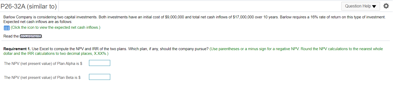 Solved Requirements - X 1. Use Excel to compute the NPV and | Chegg.com
